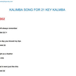 21 Key Kalimba Tutorial: 13 Songs With Letter & Number Lyrics for ...