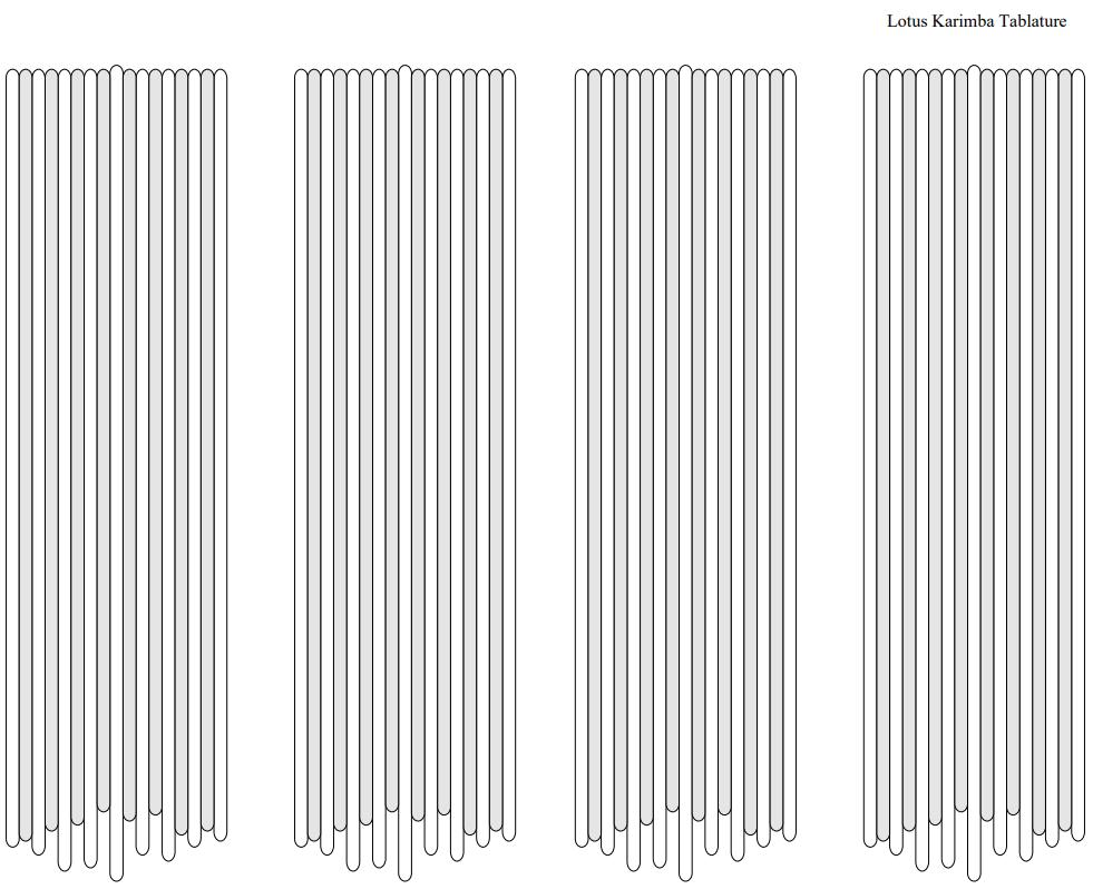 17 Key Kalimba Tab Blank Sheet Music Printable African Kalimba ,lotus ...