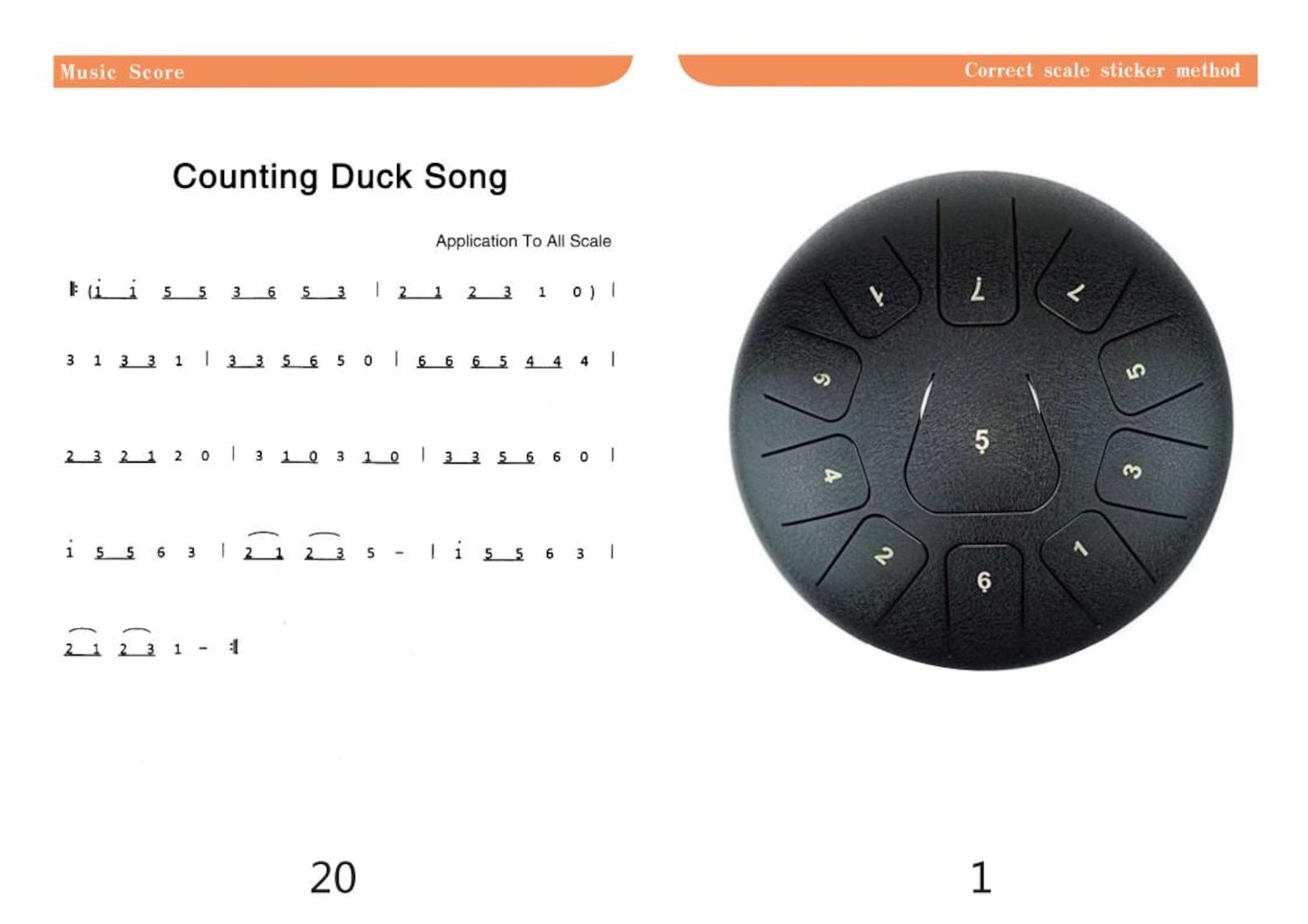 Tongue Drum Songbook: Beginner Kids Songs by Number (printable Digital ...