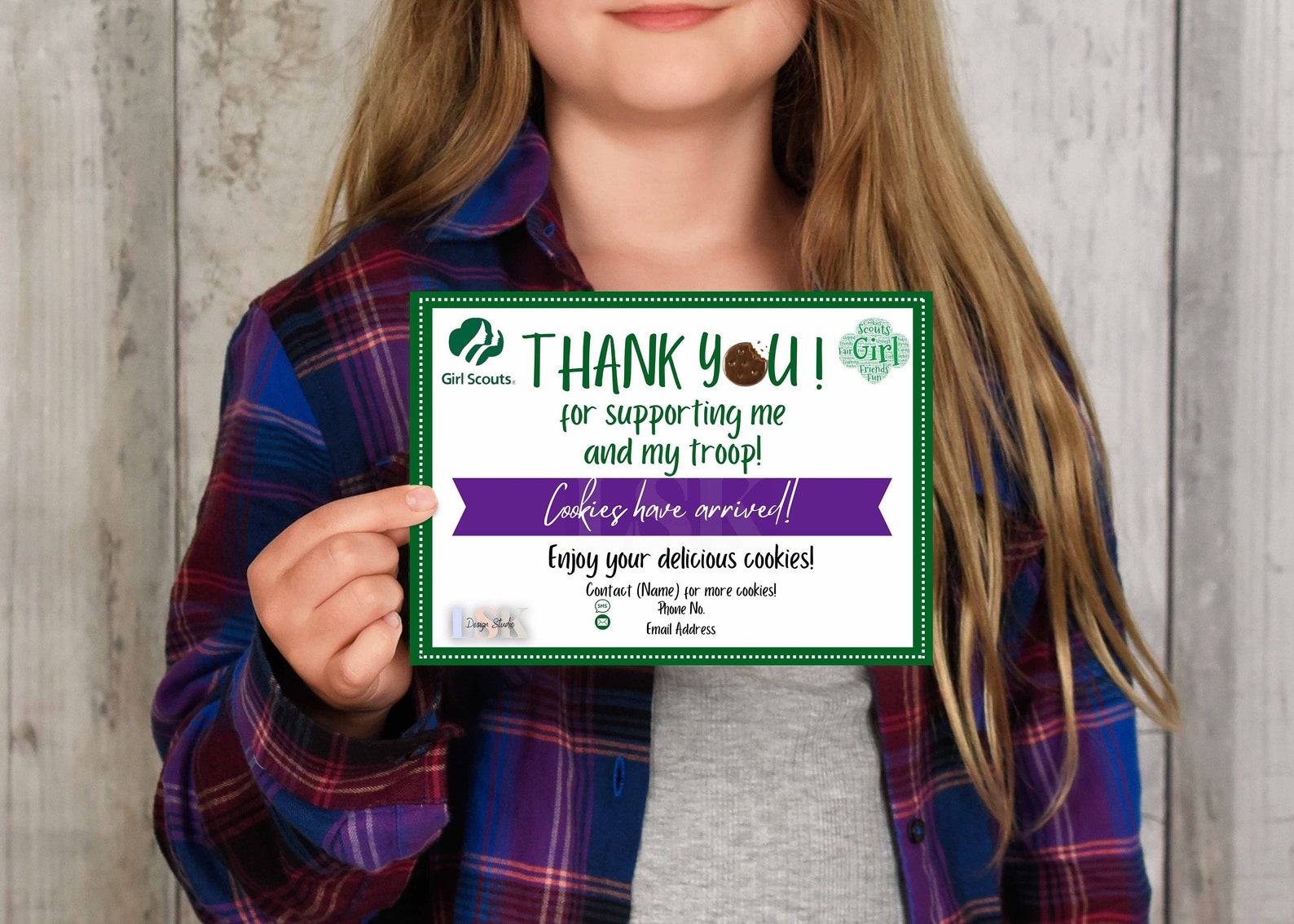 Printable Digital File Girl Scout Thank You Card SVG, JPEG, PNG, Girl ...