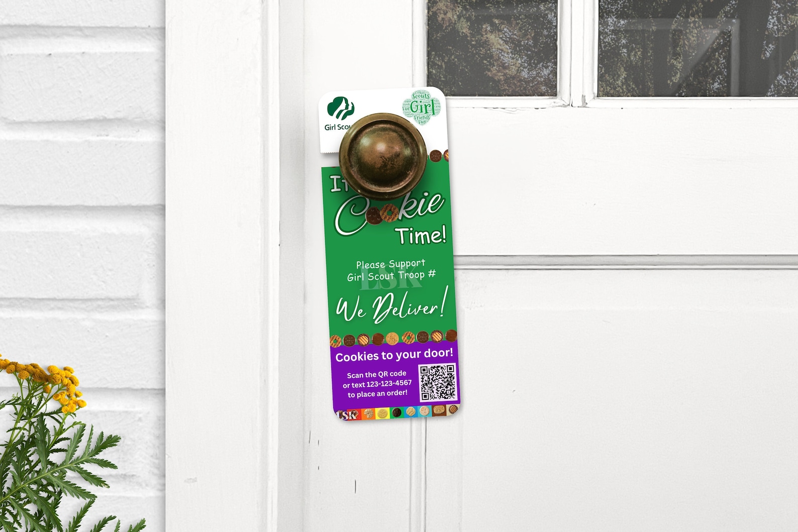 CUSTOMIZED Digital Printable 4.25X11 Girl Scout Cookies Door Hanger ...