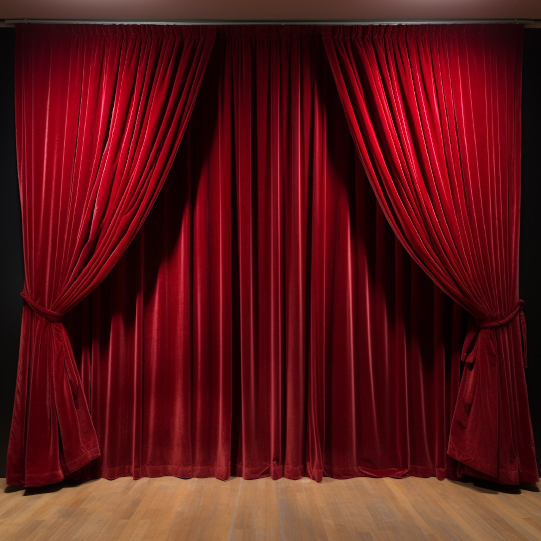 Red Velvet Blackout Curtain: Elegant Theater Stage Drape - Etsy