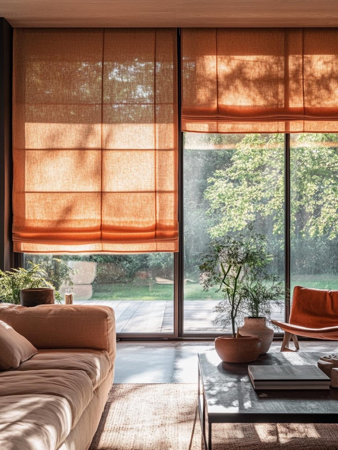 Sheer Linen Roman Shade: Custom Window Blind - Etsy UK