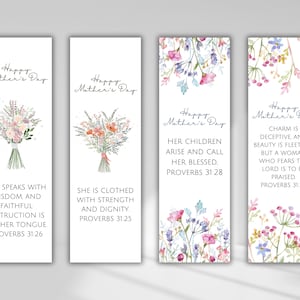 Christian Mothers Day Floral Bookmark Church Gift Tag for Mothers ...