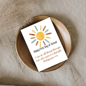 Bible Verse First Day of School Cards Back to School Cards for Students ...
