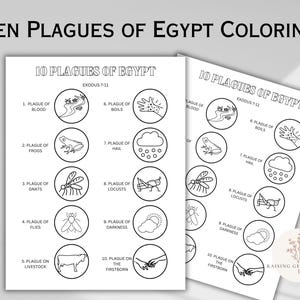 The 10 Plagues of Egypt Coloring Ten Plagues Printable Moses in Egypt ...