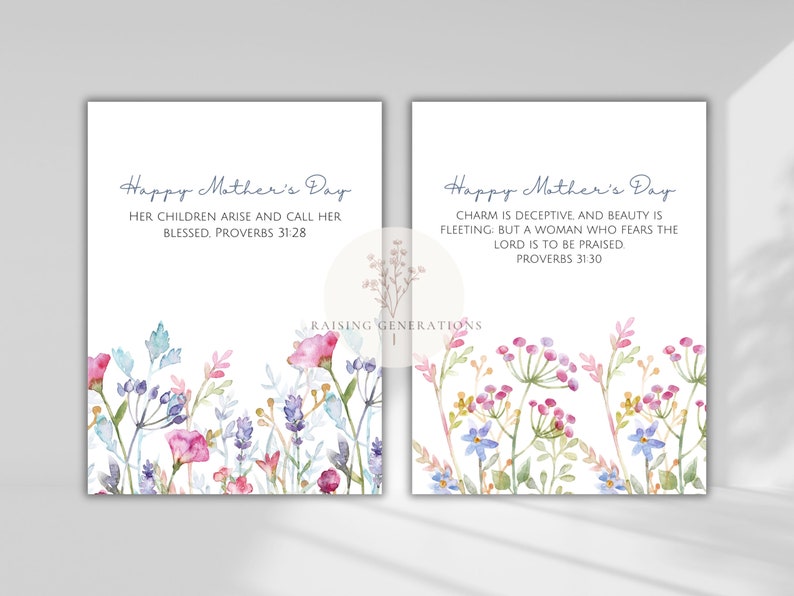 Christian Mothers Day Bible Verse Cards Church Gift Tag for Mothers ...