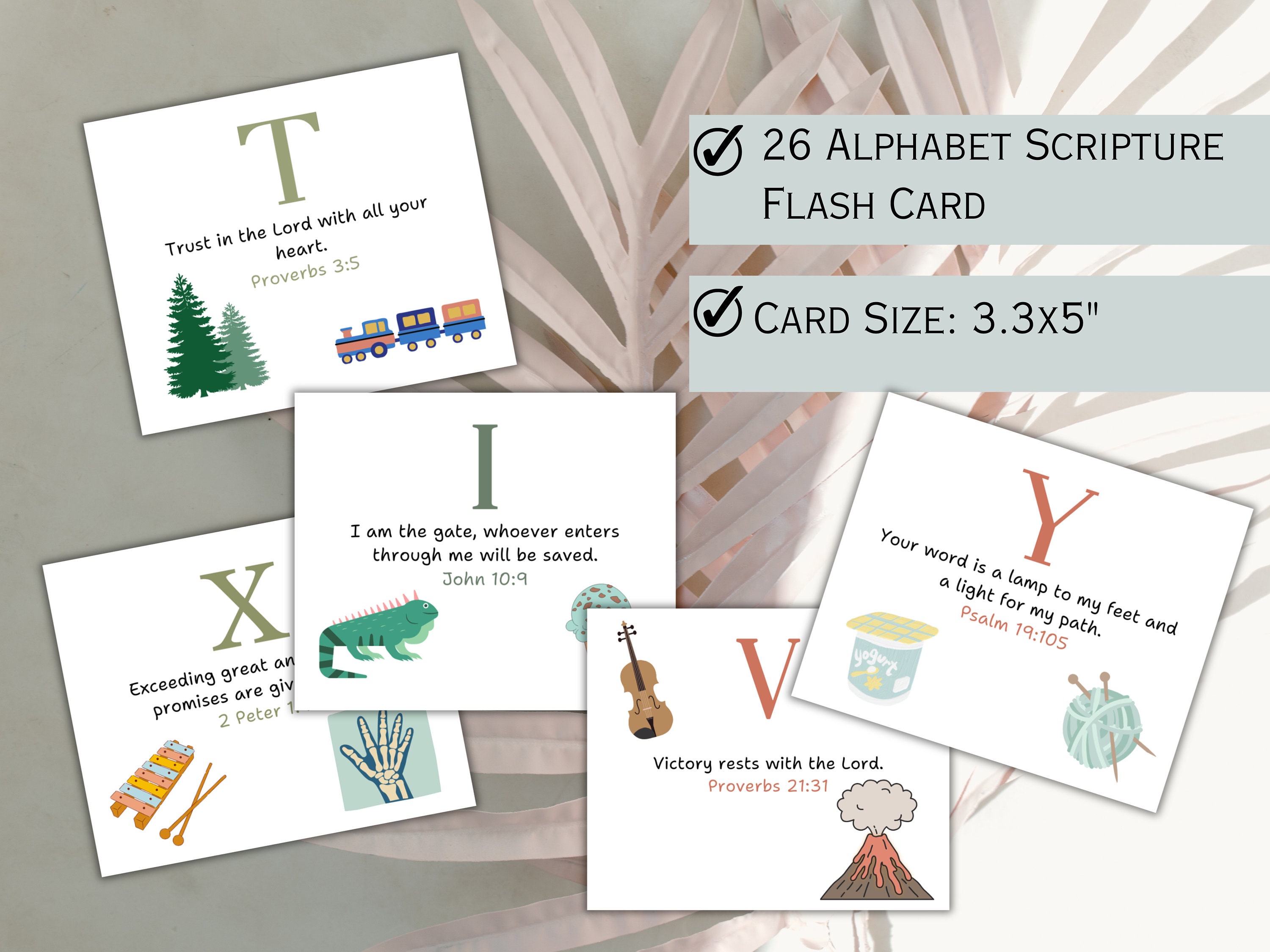 ABC Bible Verse Flashcards Scripture Card Printable Alphabet Bible ...