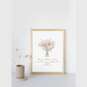 Christian Mothers Day Posters Bible Verse Cards Church Sign for Mothers ...