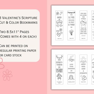 Valentines Bible Verse Coloring Bookmarks Printable Sunday School Craft ...