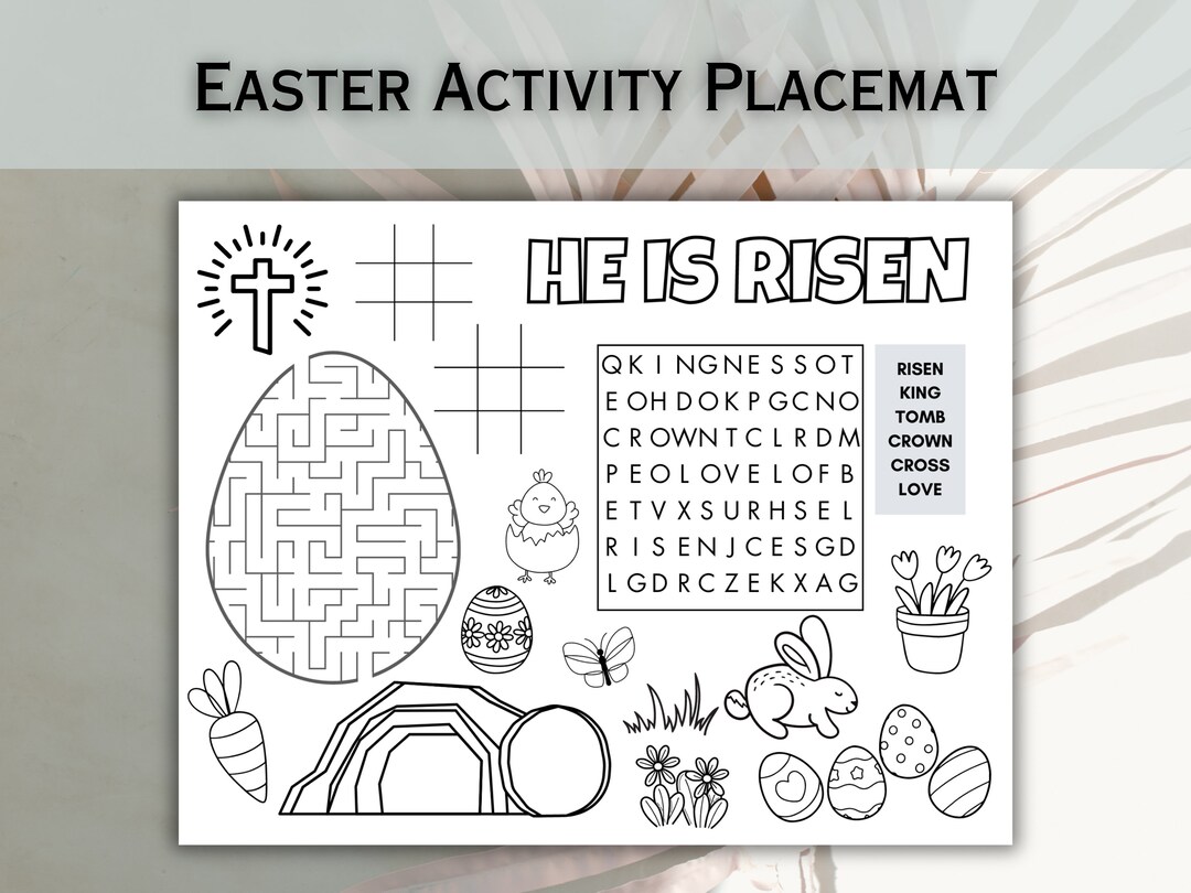 Christian Easter Color Activity Kids Sunday School Easter Sunday Craft ...