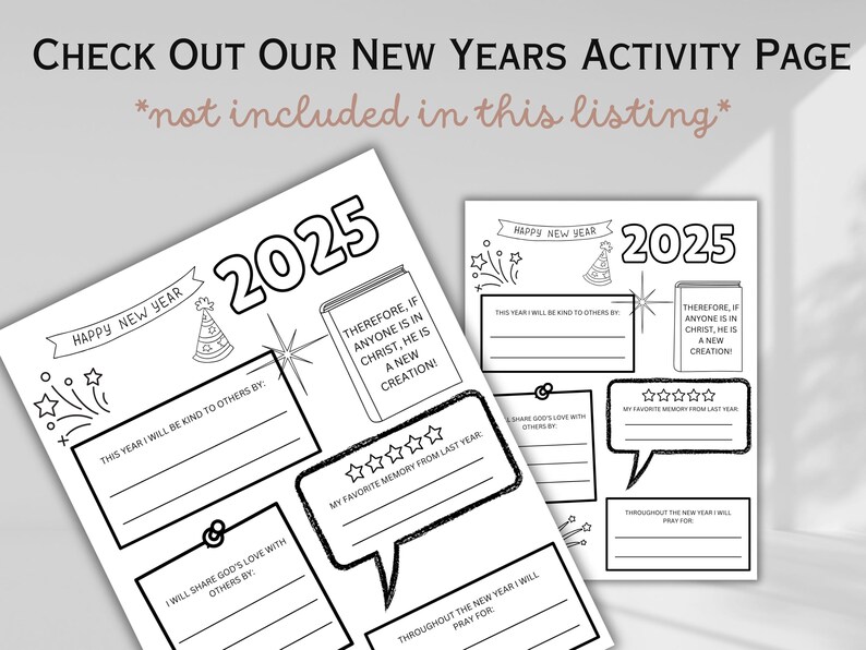 Christian New Years Coloring Pages New Years Sunday School Activity New ...