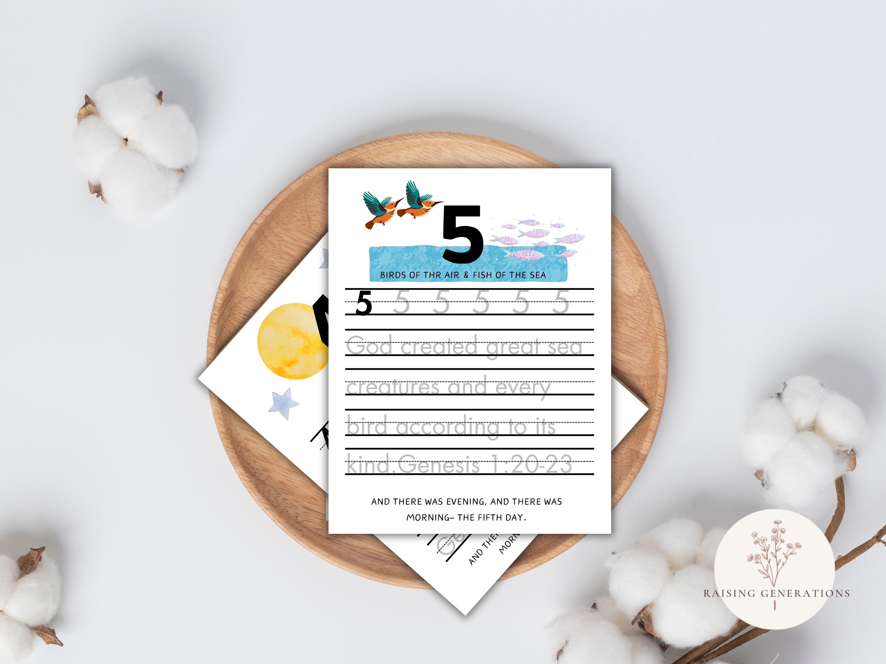 7 Days of Creation Tracing Pages Printable Bible Activity Scripture ...