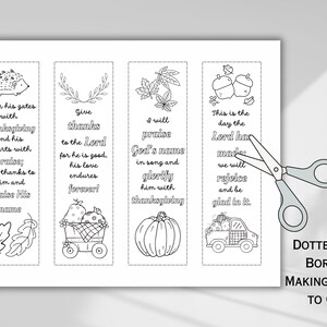 Christian Fall Coloring Bookmarks Thanksgiving Activity for Kids Fall ...