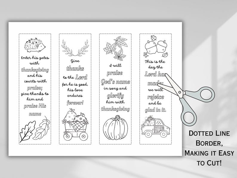 Christian Fall Coloring Bookmarks Thanksgiving Activity for Kids Fall ...