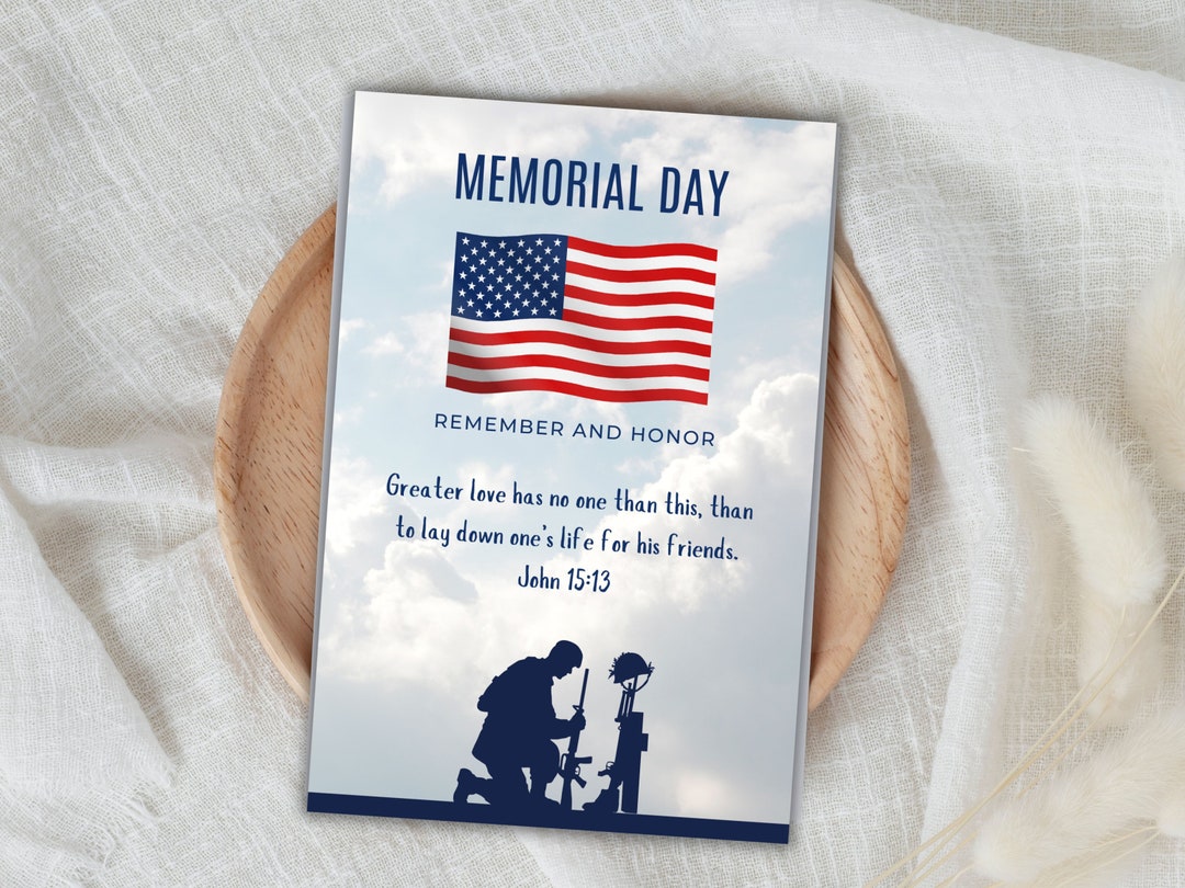 Christian Memorial Day Bible Verse Cards Church Gift Tag Scripture ...