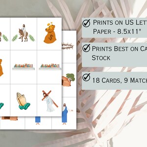 Christian Easter Memory Matching Game for Kids, Children Sunday School ...