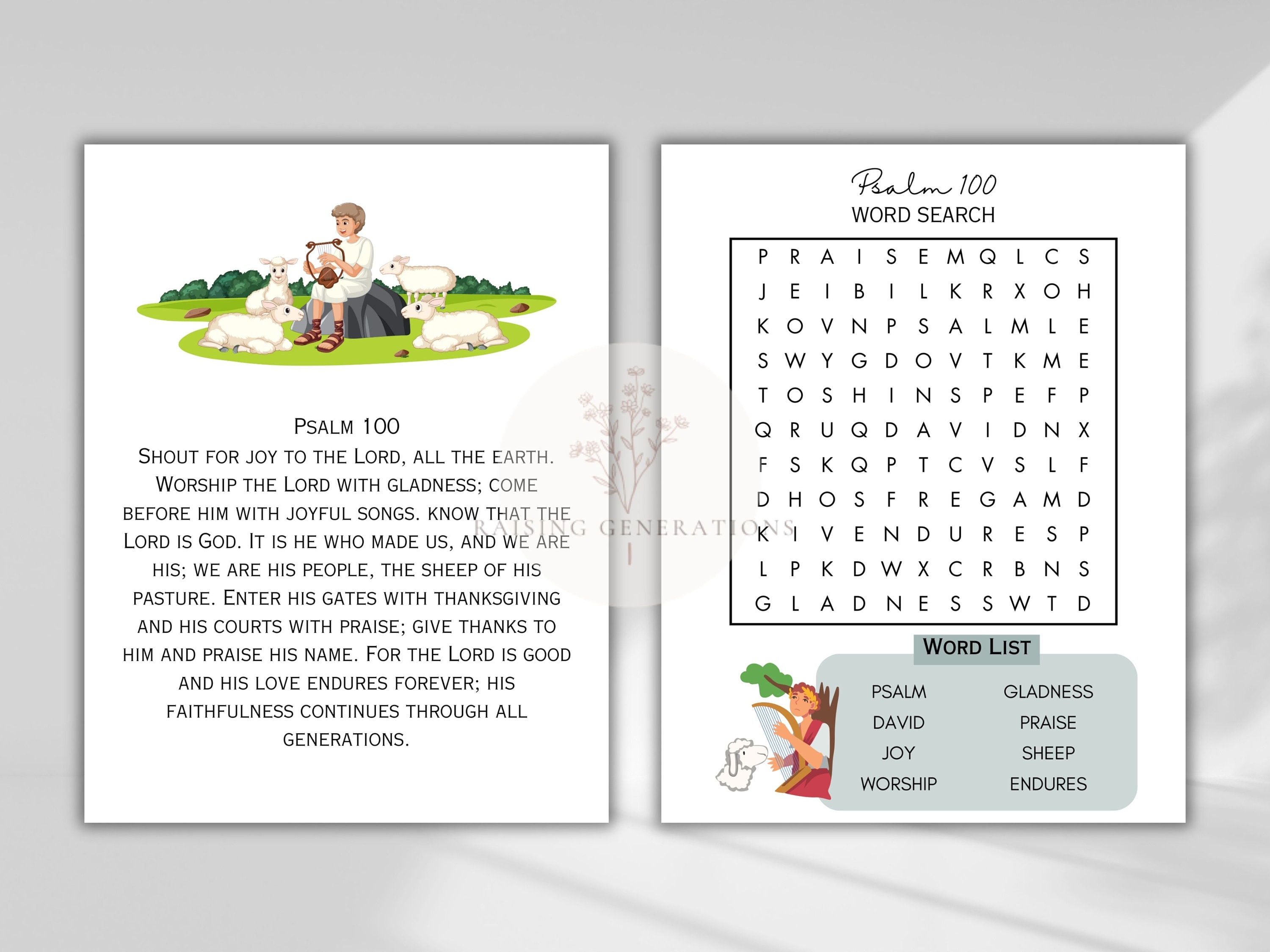 Psalm 100 Learning Resource Kids Craft Psalm 100 Sunday School Activity ...