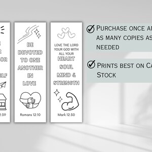 Bible Verse Coloring Bookmarks Printable Sunday School Craft About Gods ...