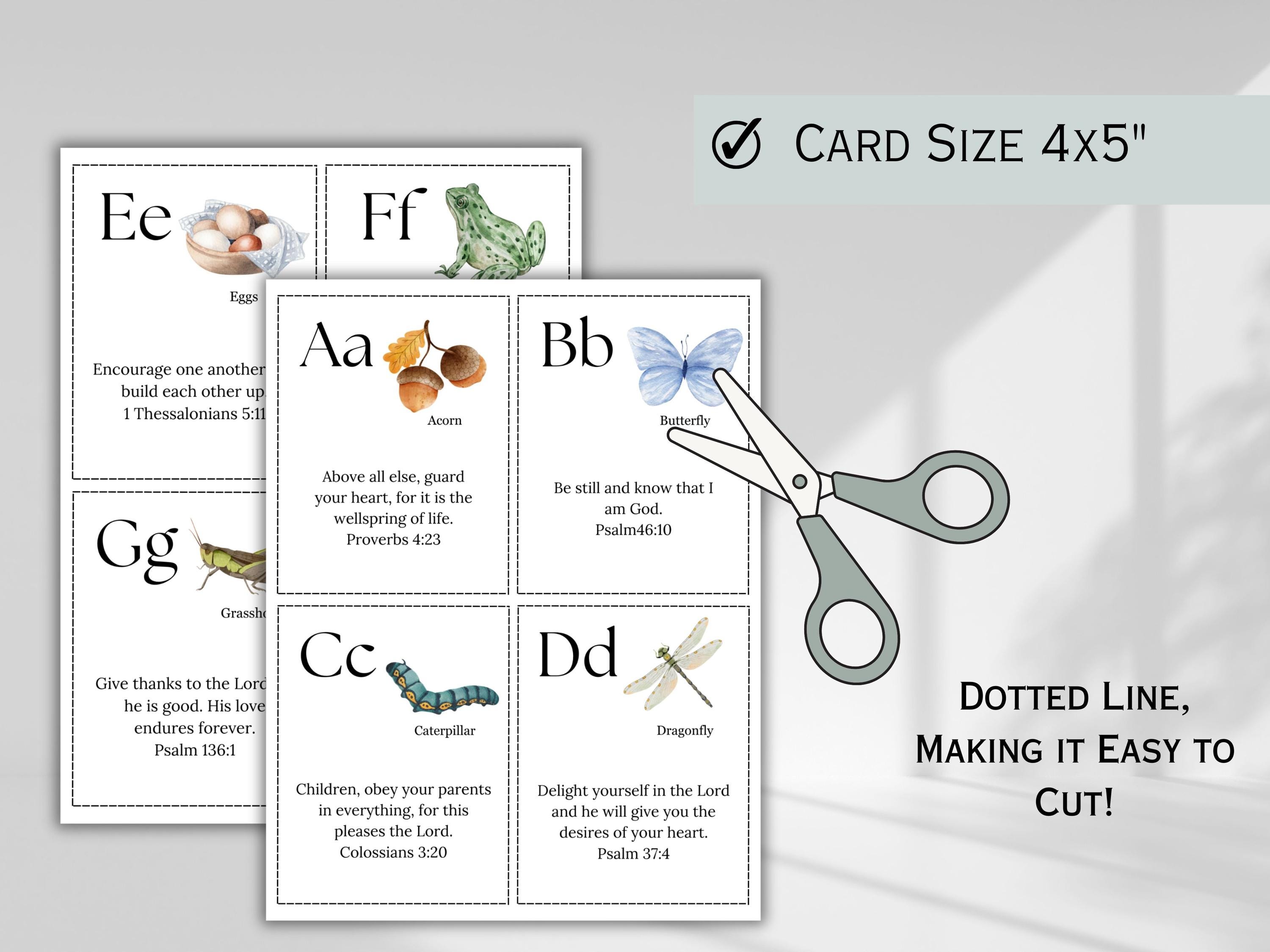 Nature ABC Flashcards for Kids Cottagecore Alphabet Scripture Cards ...