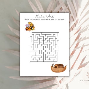 Noahs Ark Flood Activity Printable Bible Story Fun Learning Craft for ...