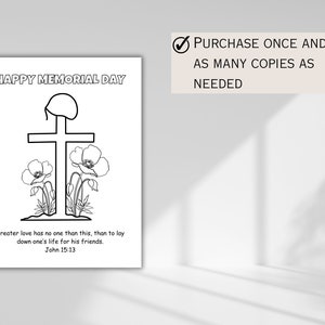 Christian Memorial Day Coloring Pages Memorial Day Craft Printable ...