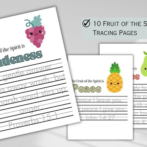 Fruit of the Spirit Bundle Printable Flashcards Poster Bible Verse ...