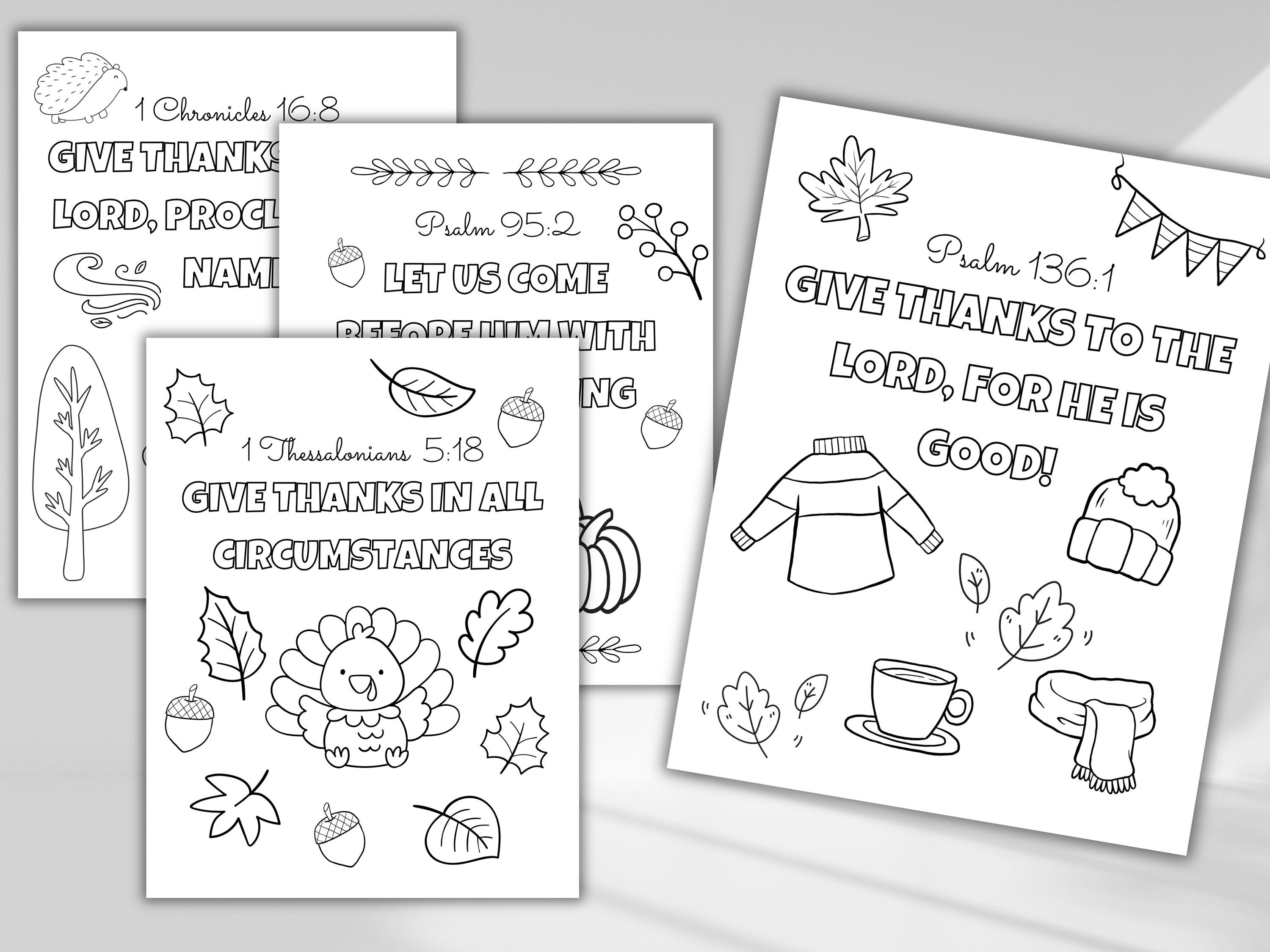 Thanksgiving Bible Craft for Kids Bible Verse Coloring Printable Sunday ...