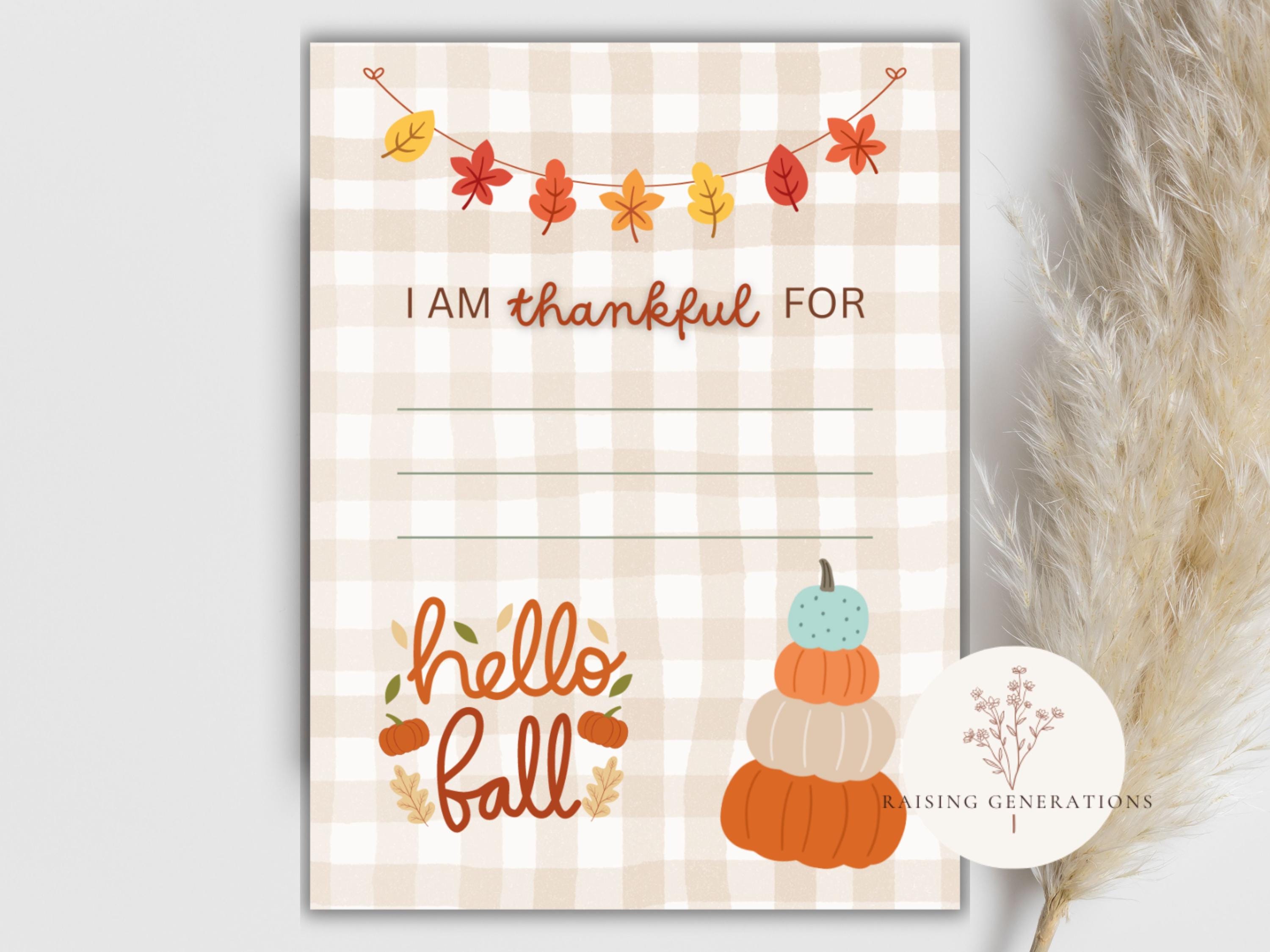 Thankfulness Cards I Am Thankful for Cards Printable Gratitude Cards ...