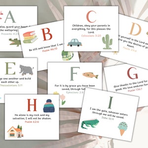 ABC Bible Verse Flashcards Scripture Card Printable Alphabet Bible ...