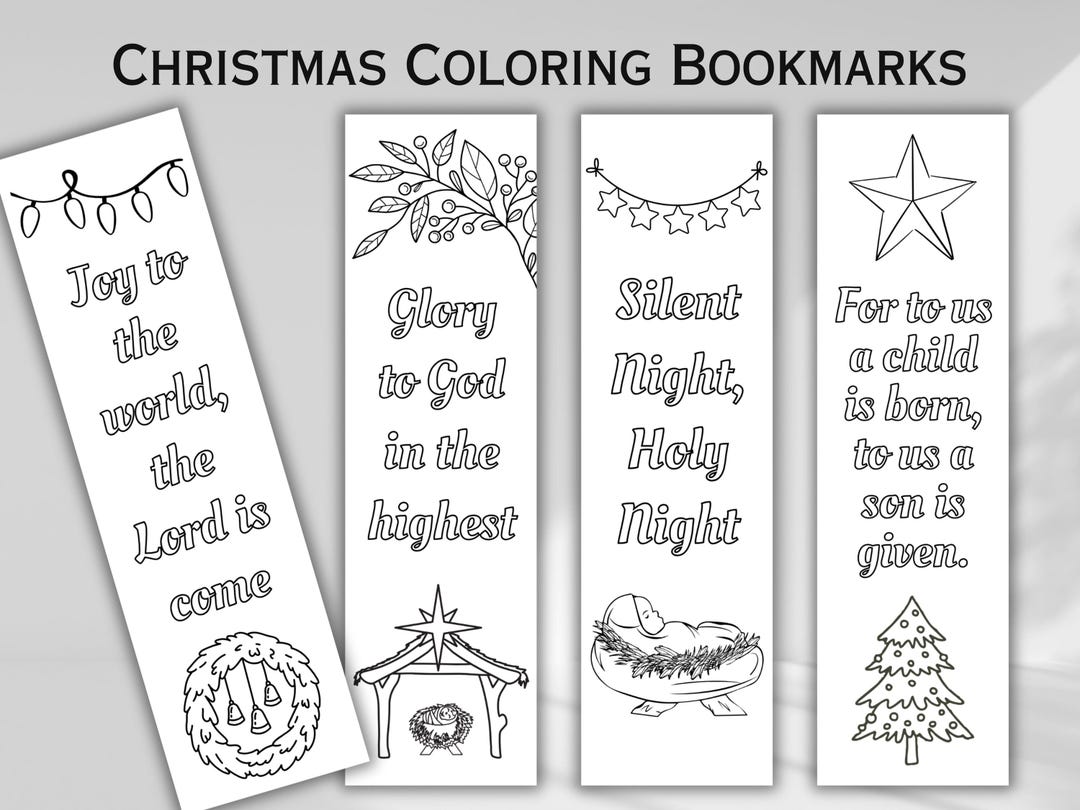 Christian Christmas Bookmark Church Favor Printable Bible Verse Gift ...