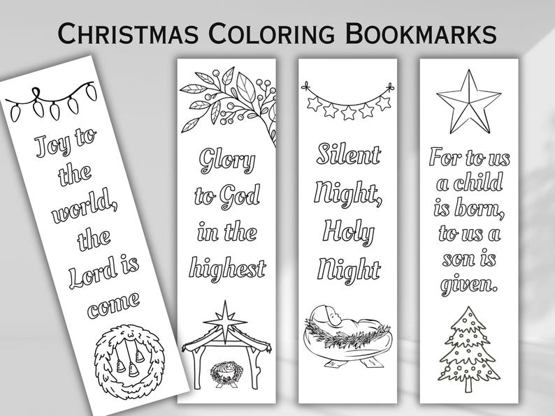 Christian Christmas Bookmark Church Favor Printable Bible Verse Gift ...