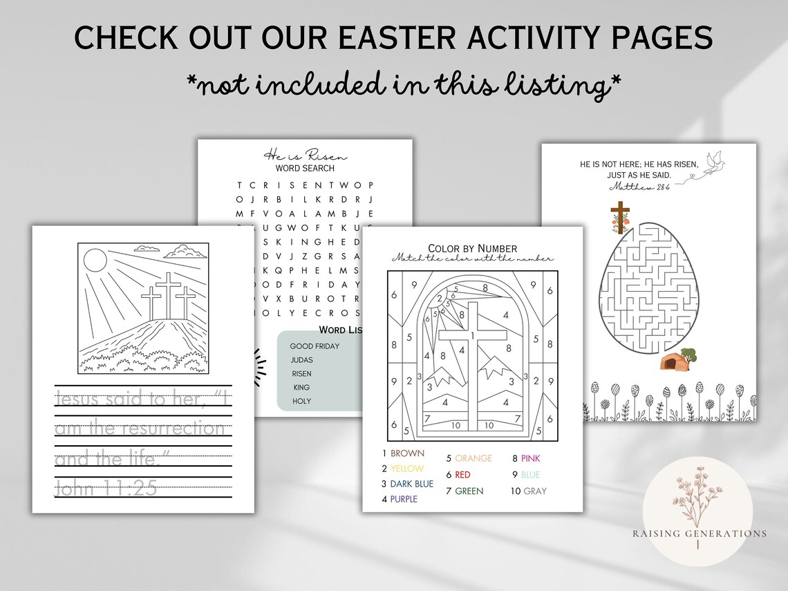 Printable Easter Story Color Book for Kids Easter Craft Sunday School ...