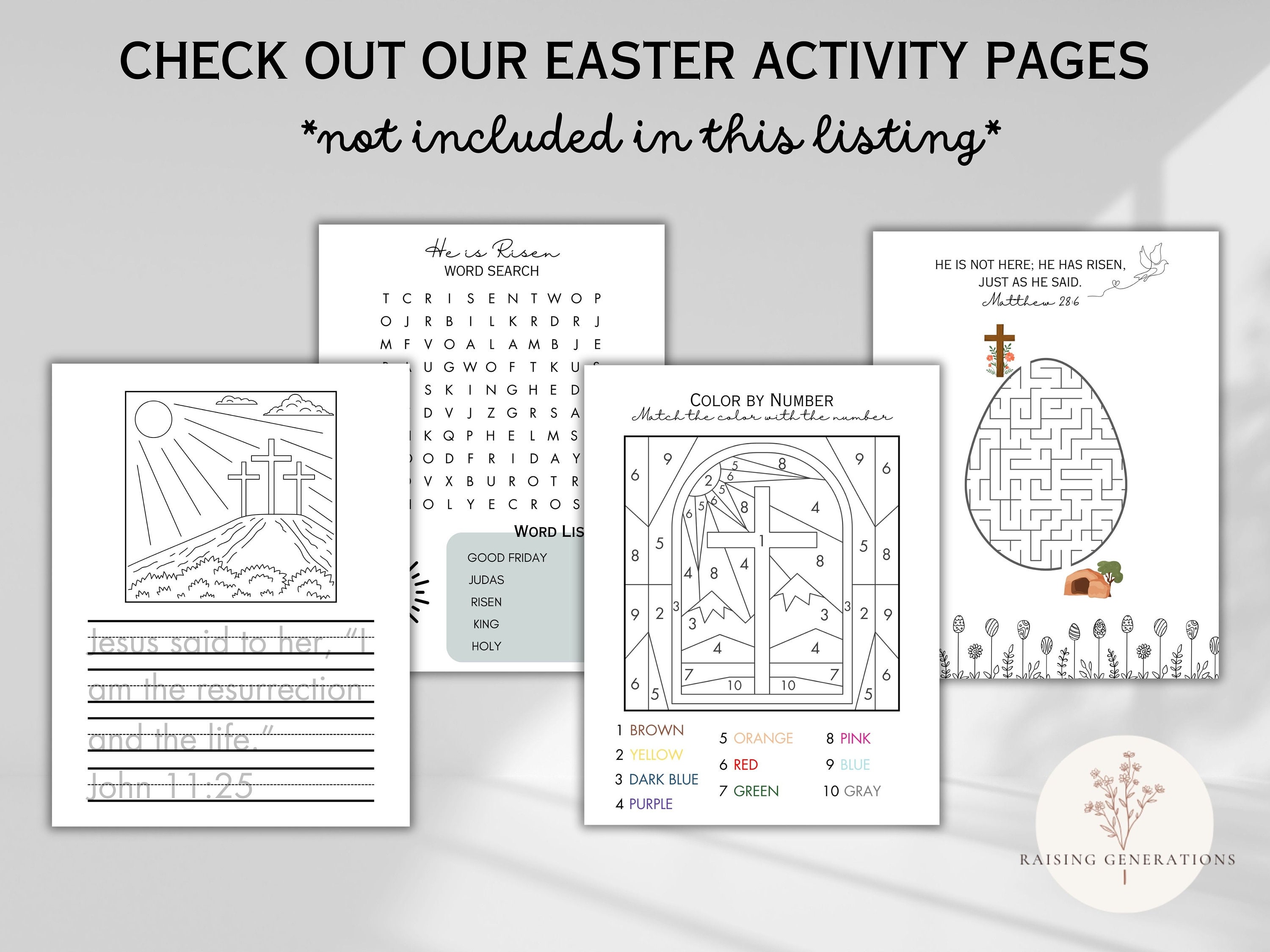 Printable Easter Story Color Book for Kids Easter Craft Sunday School ...