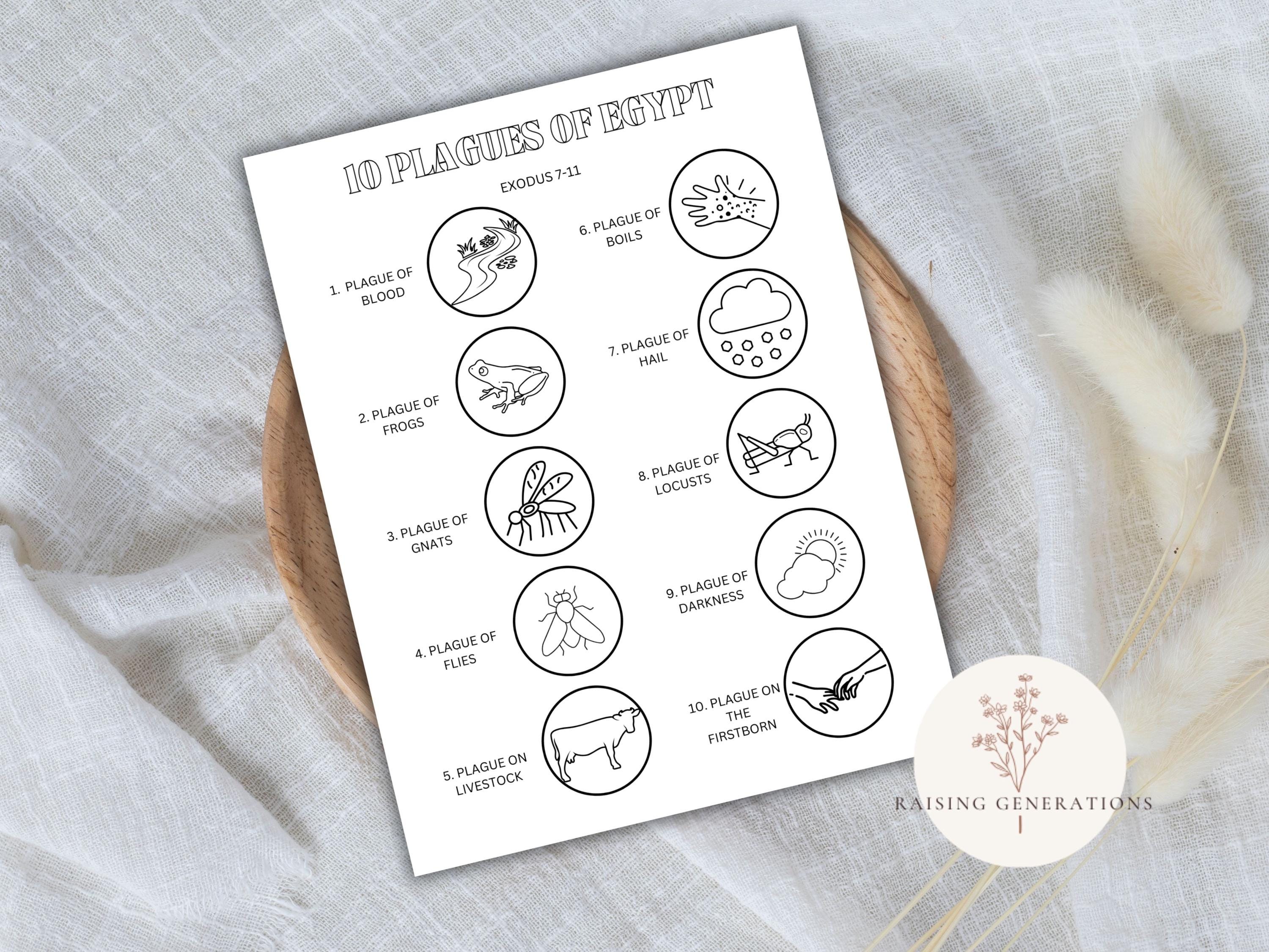 The 10 Plagues of Egypt Coloring Ten Plagues Printable Moses in Egypt ...