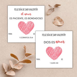 Spanish Valentines Bible Verse Cards for Kids Classmates | DIY ...