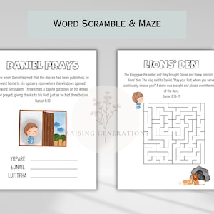Daniel and the Lions Den Craft Sunday School Activity Page Bible Games ...
