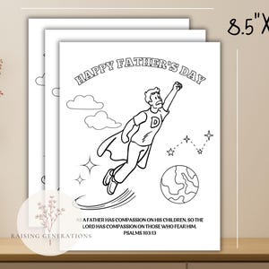 Christian Fathers Day Bible Verse Coloring Pages Gift for Fathers ...