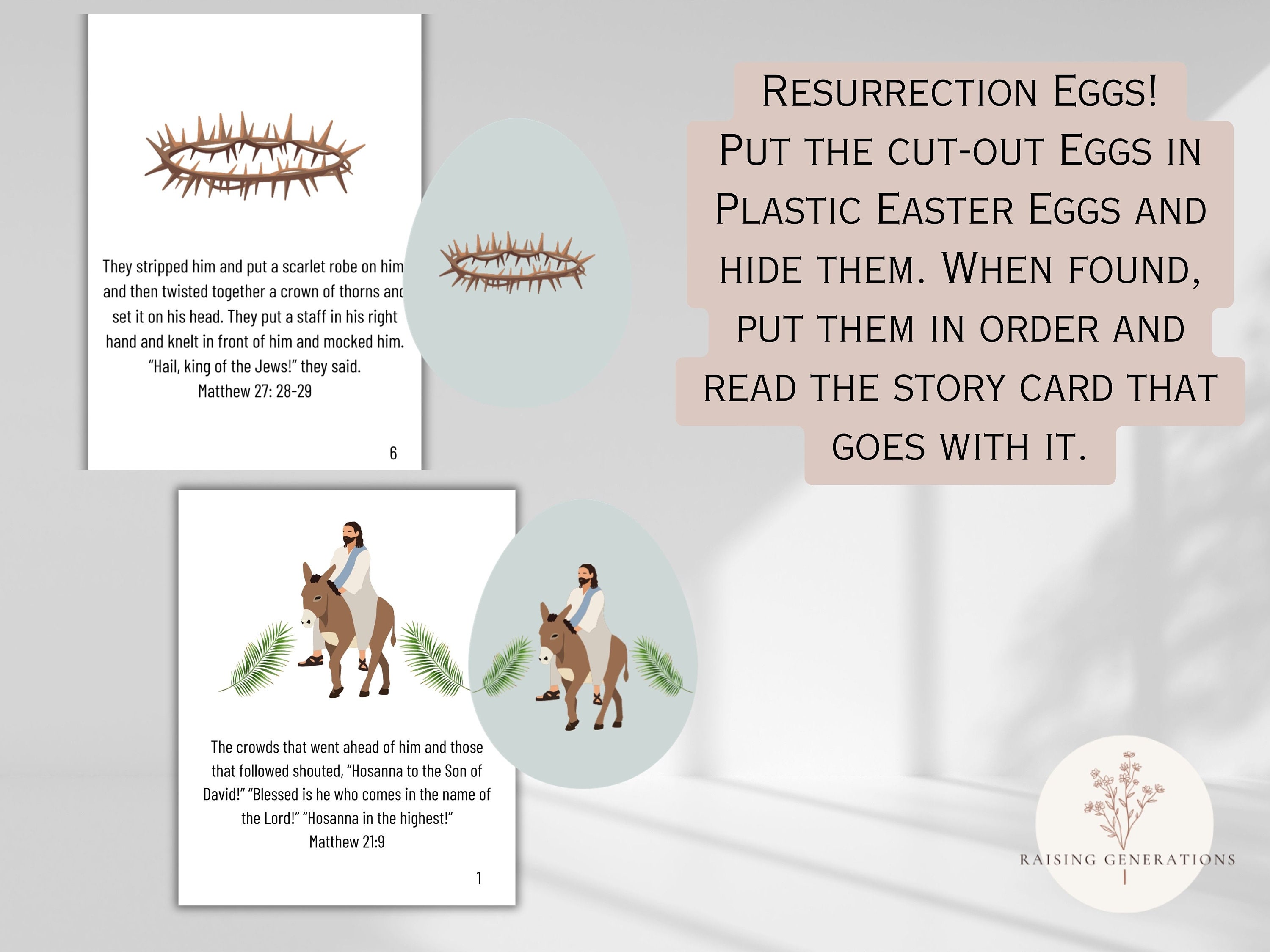 Printable Easter Story Eggs Jesus Resurrection Eggs Christian Easter ...