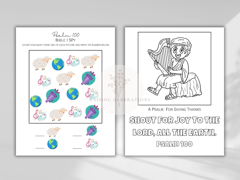 Psalm 100 Learning Resource Kids Craft Psalm 100 Sunday School Activity ...