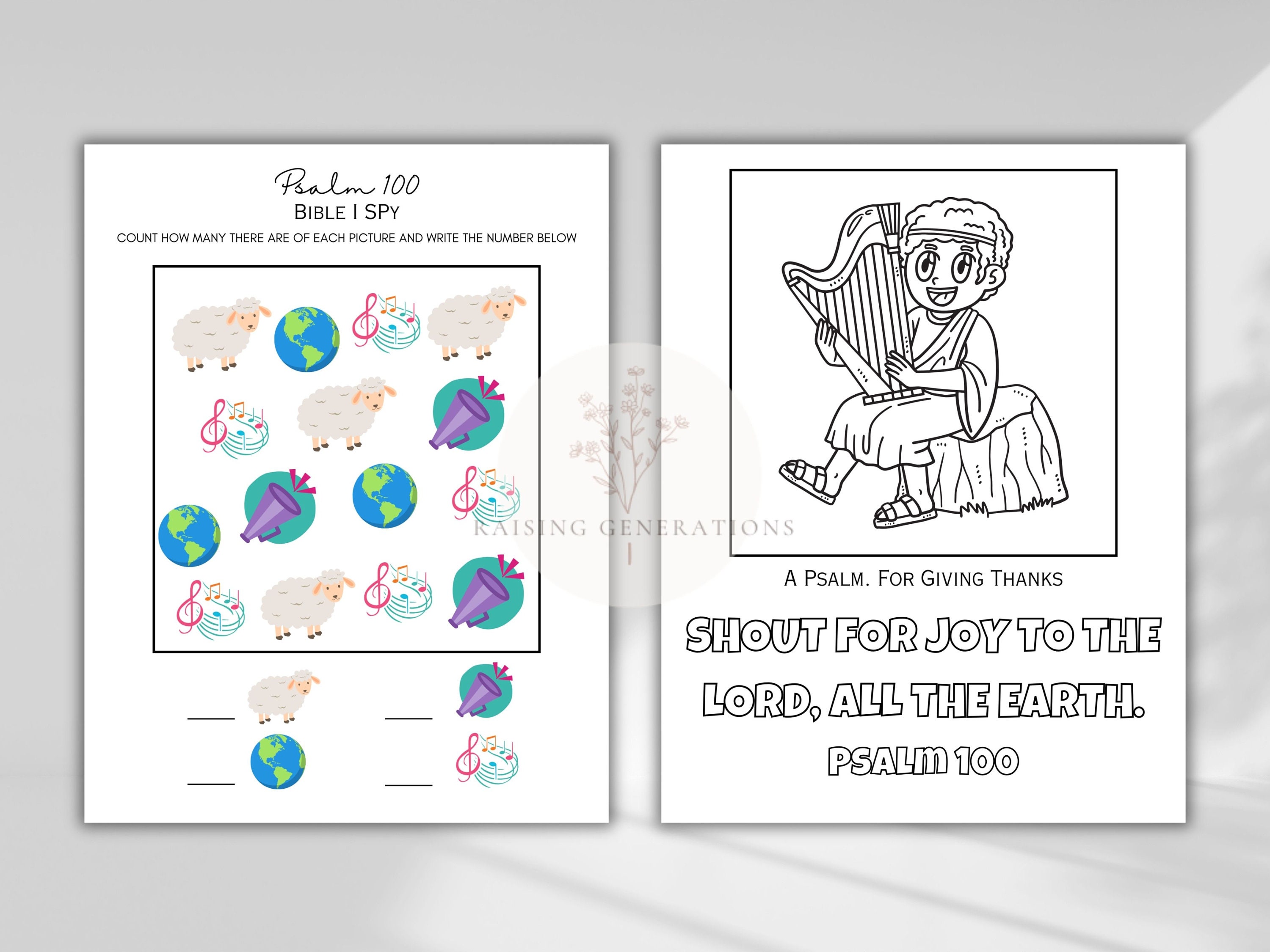 Psalm 100 Learning Resource Kids Craft Psalm 100 Sunday School Activity ...