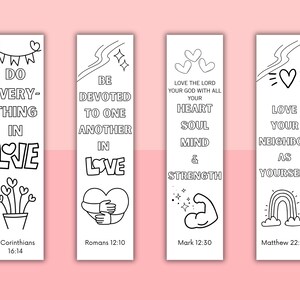 Valentines Bible Verse Coloring Bookmarks Printable Sunday School Craft ...