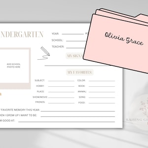 School Memory Box, School Memory Sheets, Kids Questionnaire, School ...