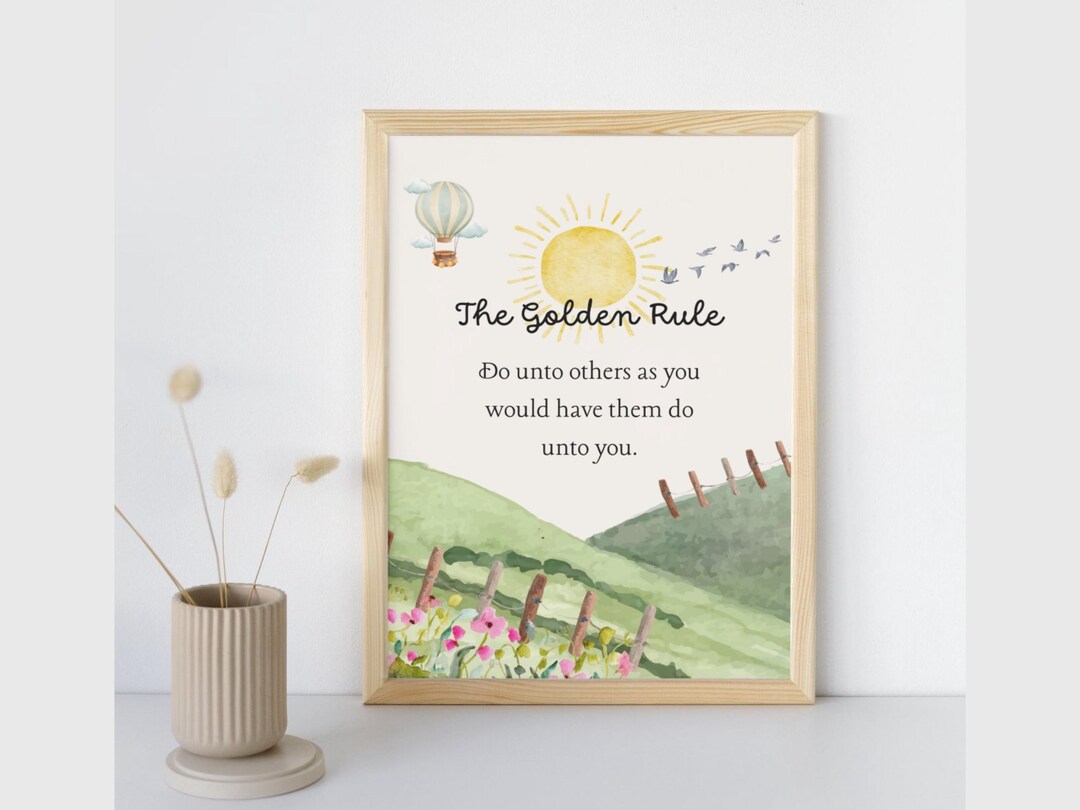 The Golden Rule Sign School Poster Classroom Rules Homeschool Wall Art ...