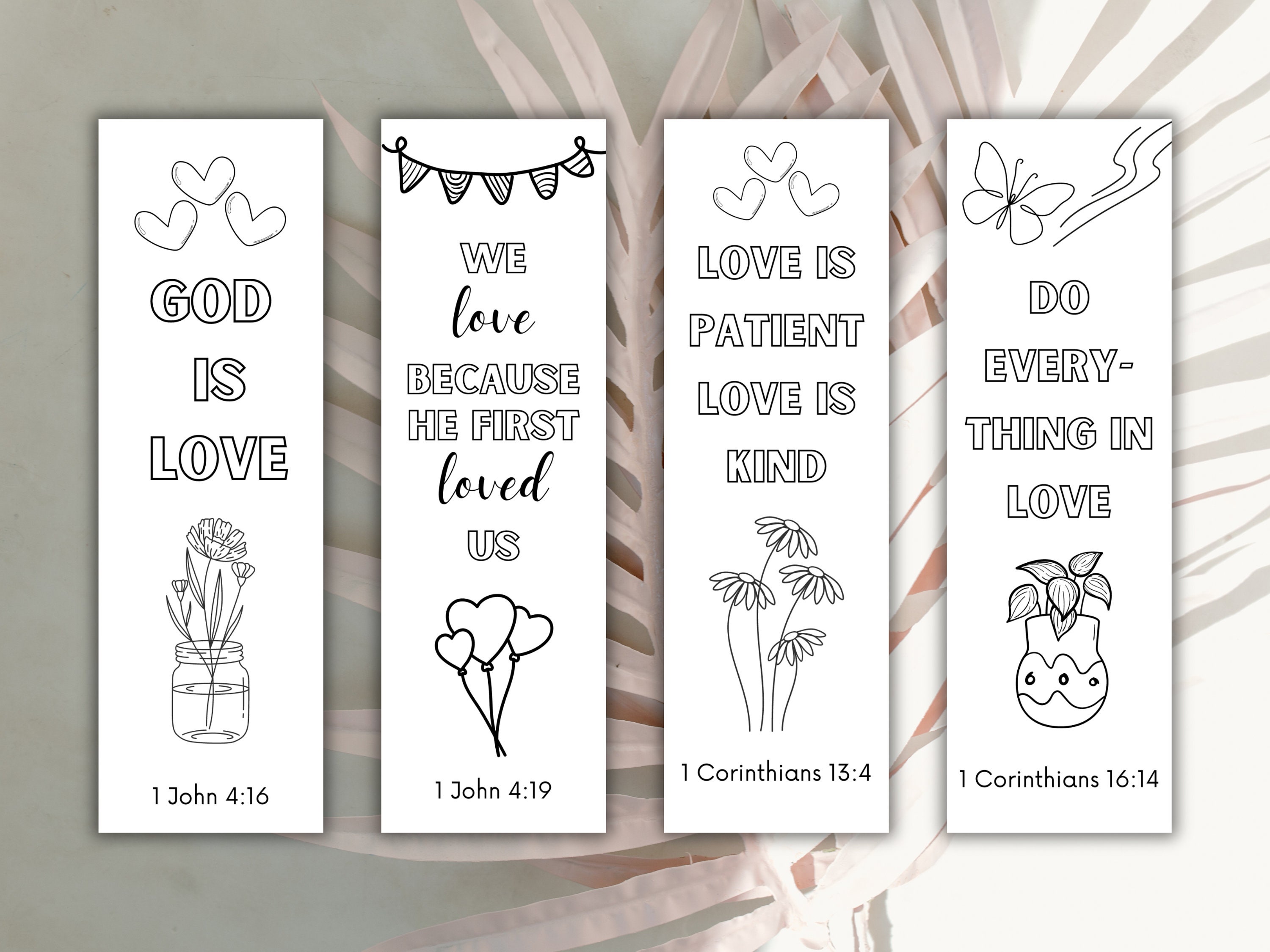 Bible Verse Coloring Bookmarks Printable Sunday School Craft About Gods ...