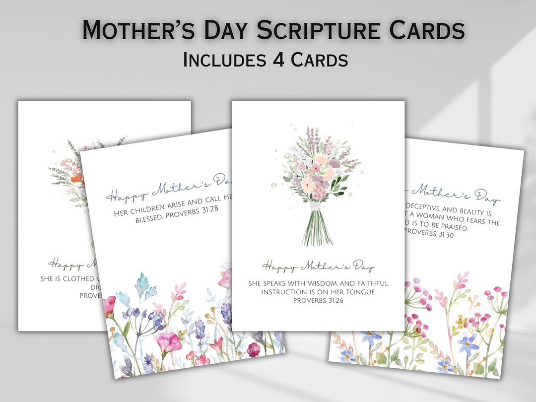 Christian Mothers Day Bible Verse Cards Church Gift Tag for Mothers ...