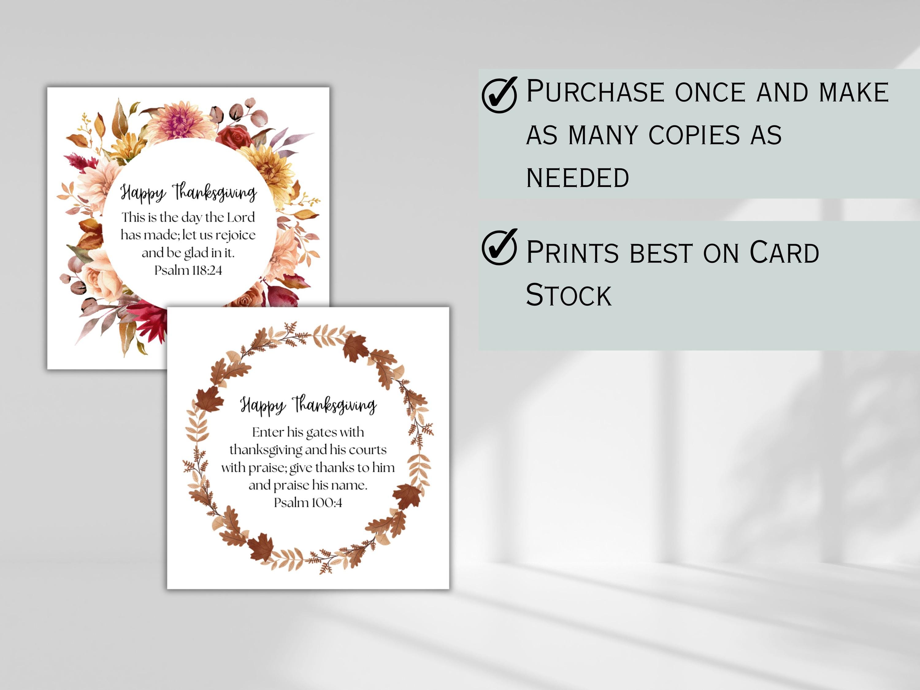 Thanksgiving Bible Verse Cards Thanksgiving Scripture Cards Christian ...