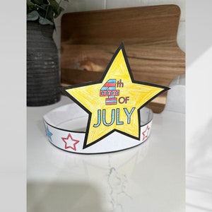 4th of July Craft for Kids Craft 4th of July Printable USA Paper Hat ...