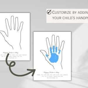 Christian Fathers Day Craft for Dad Handprint Art From Kids Printable ...