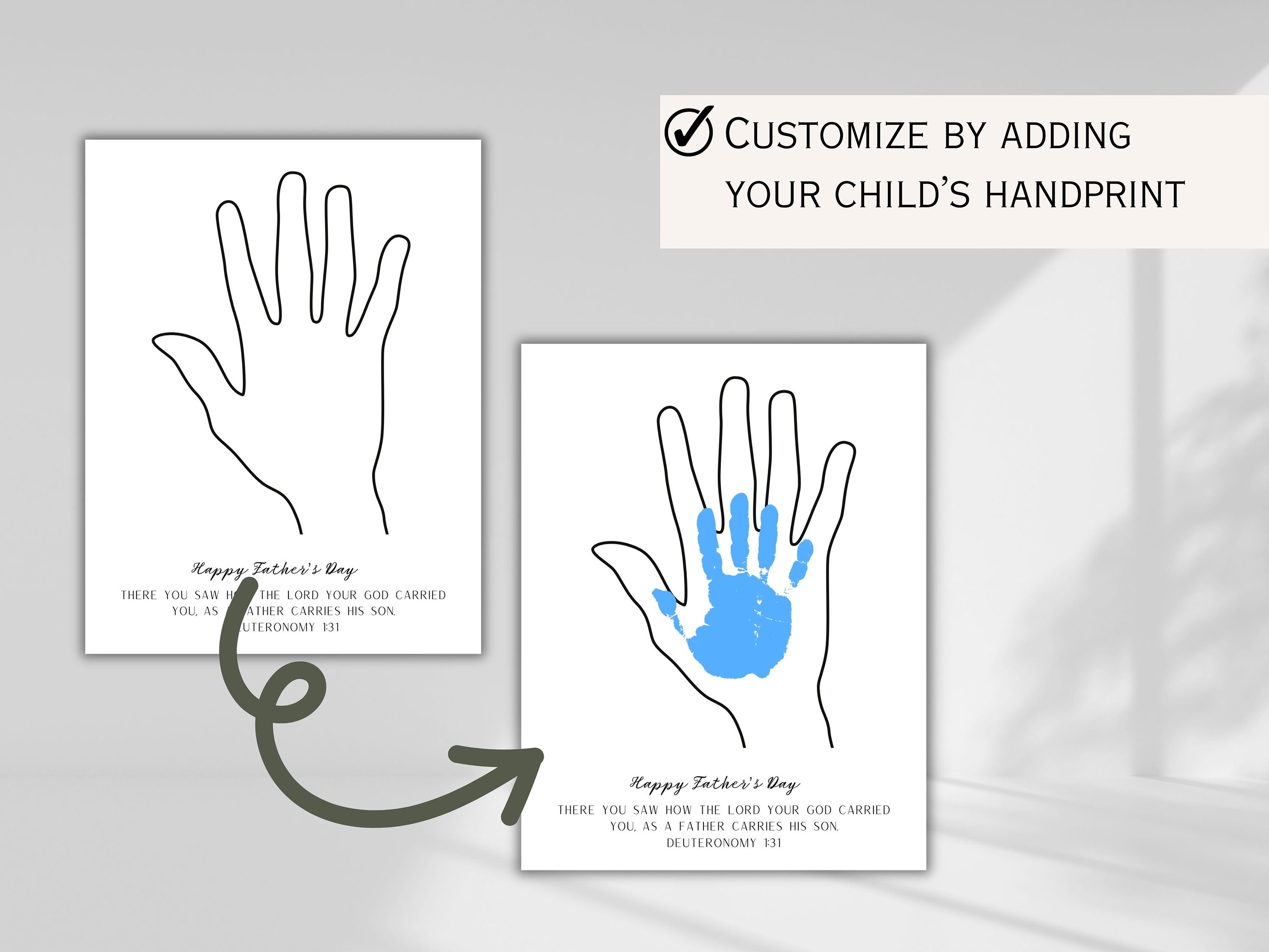 Christian Fathers Day Craft for Dad Handprint Art From Kids Printable ...